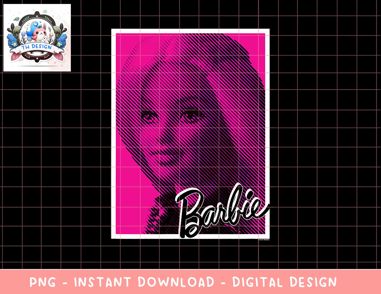 Barbie Halftone png, sublimation copy | Inspire Uplift