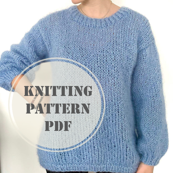Simple Knit Pattern of Slouchy Sweater, Easy Knitting Tutori | Inspire Uplift