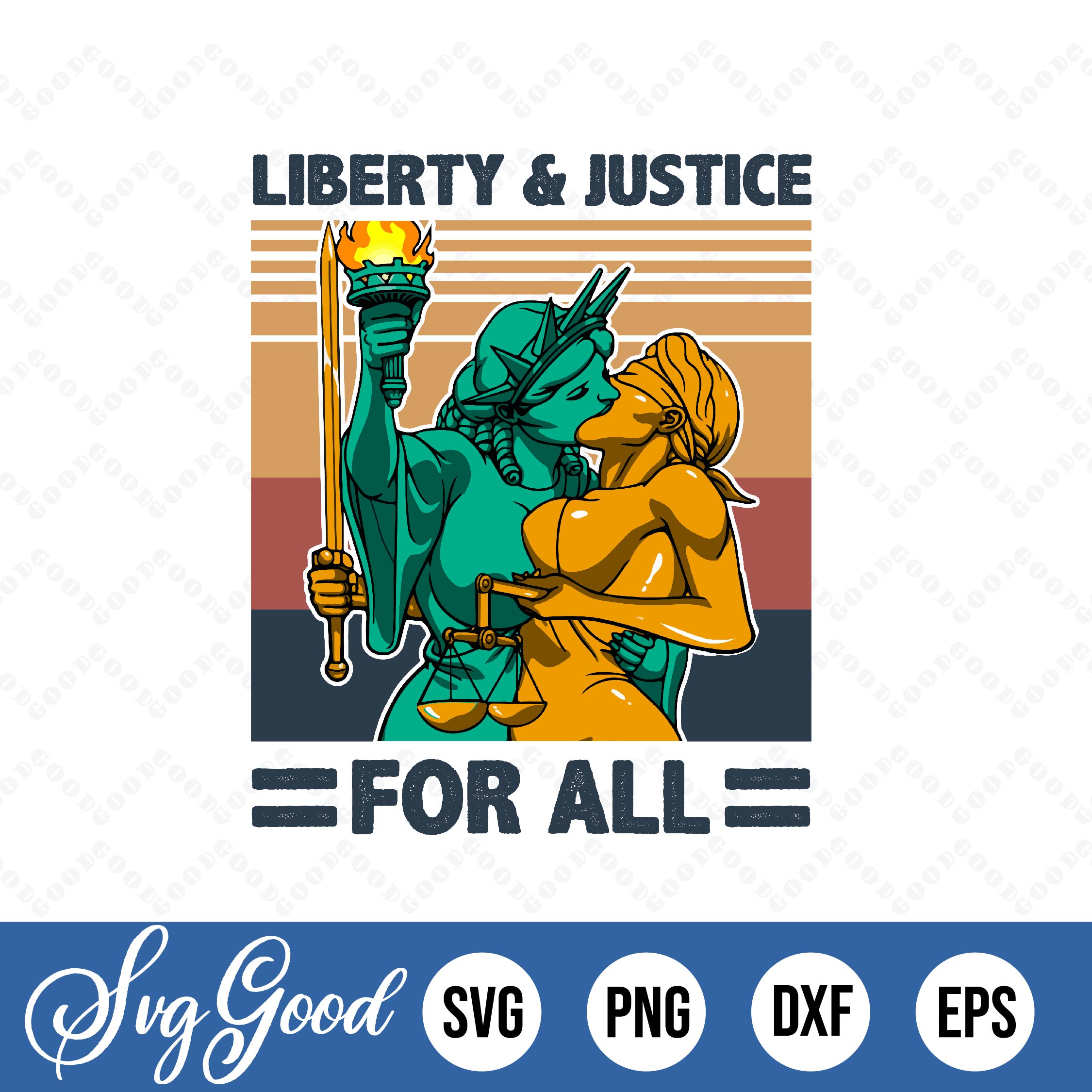 LIBERTY AND JUSTICE FOR ALL Svg | Inspire Uplift