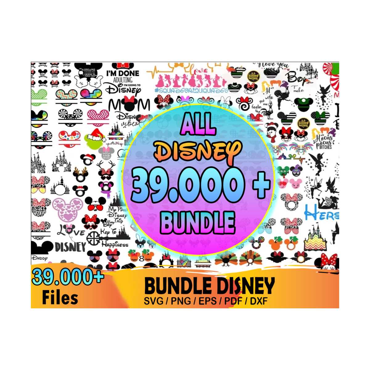 39000 All Disney Svg Bundle, Mickey Svg, Princess Svg | Inspire Uplift