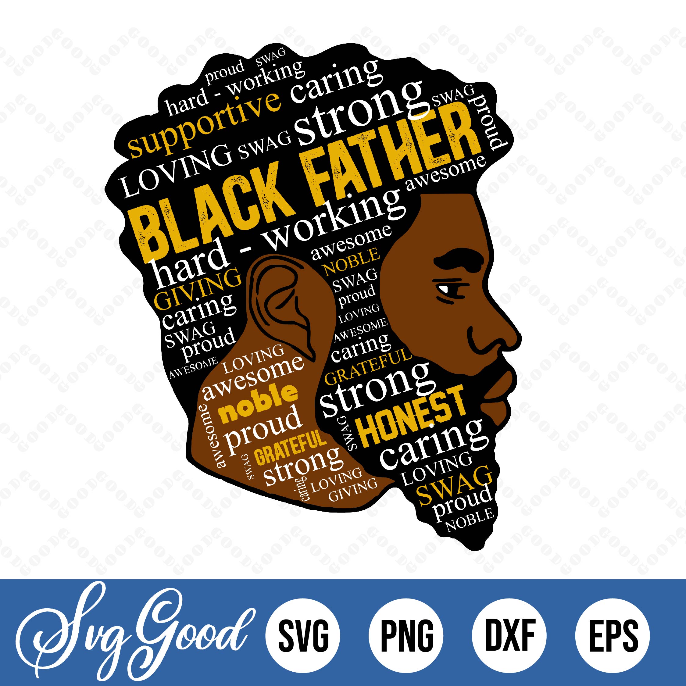 Black father, svg, png, father's day, african, american, man | Inspire ...