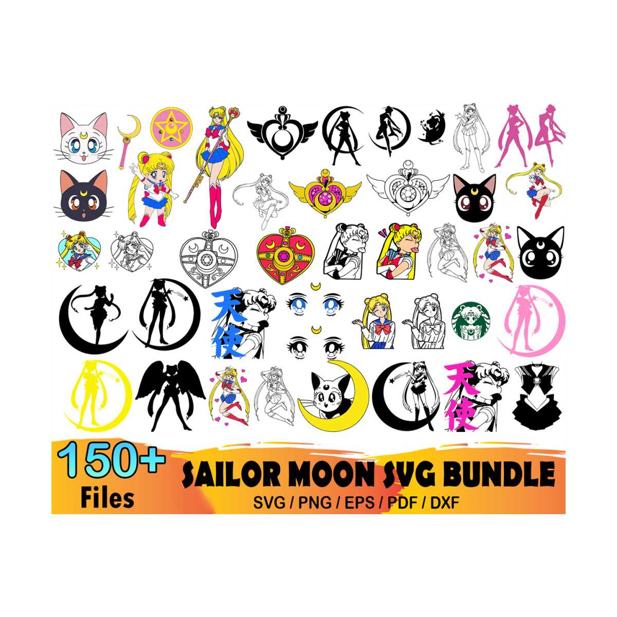 150 Sailor Moon Bundle Svg, Sailor Moon Svg, Usagi Tsukino S | Inspire ...