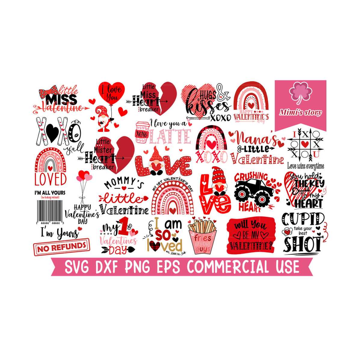 Valentines Day Bundle Svg, Valentines Day Svg, Love Svg, Hea | Inspire ...