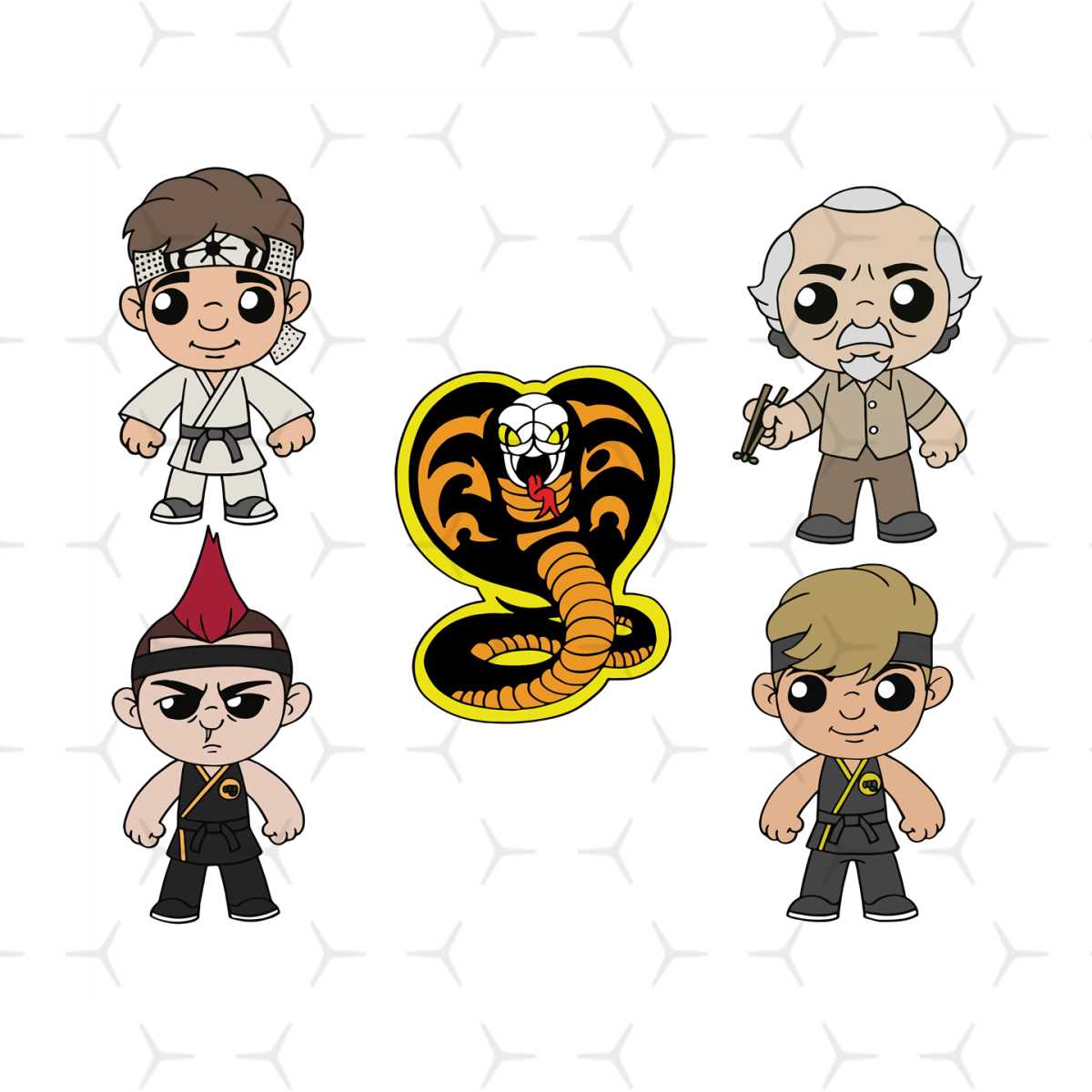 Cobra Kai Chibi Bundle Svg, Cobra Kai Svg, Miguel Diaz Svg | Inspire Uplift