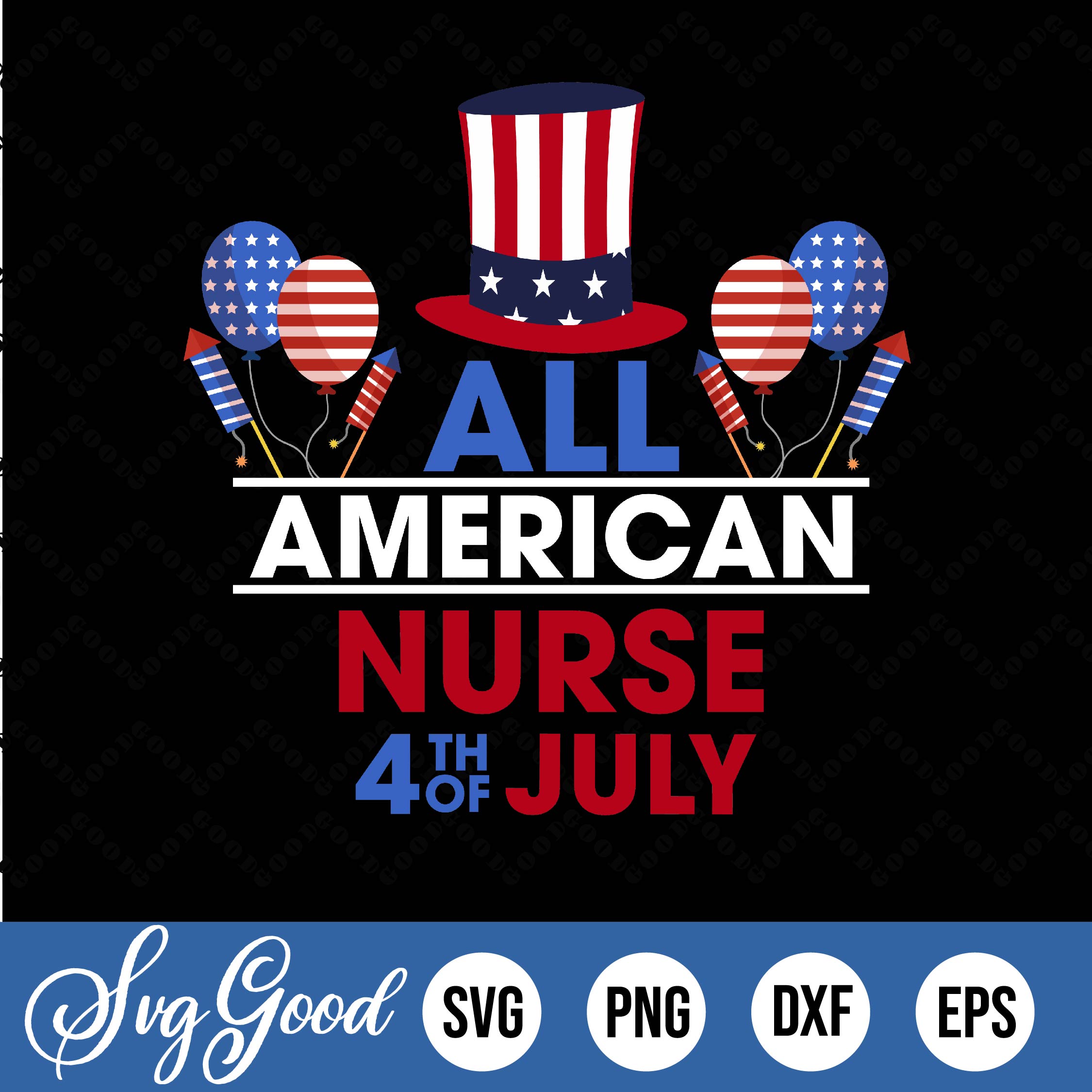 All American Nurse 4th of July svg | Inspire Uplift