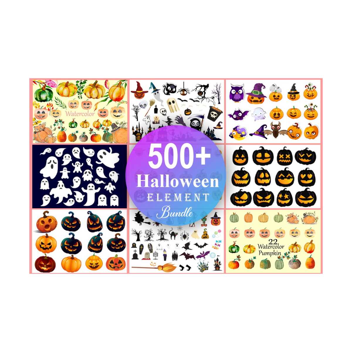 Halloween Element svg bundle, Ghosts, Pumpkin svg Bundle, bu | Inspire ...