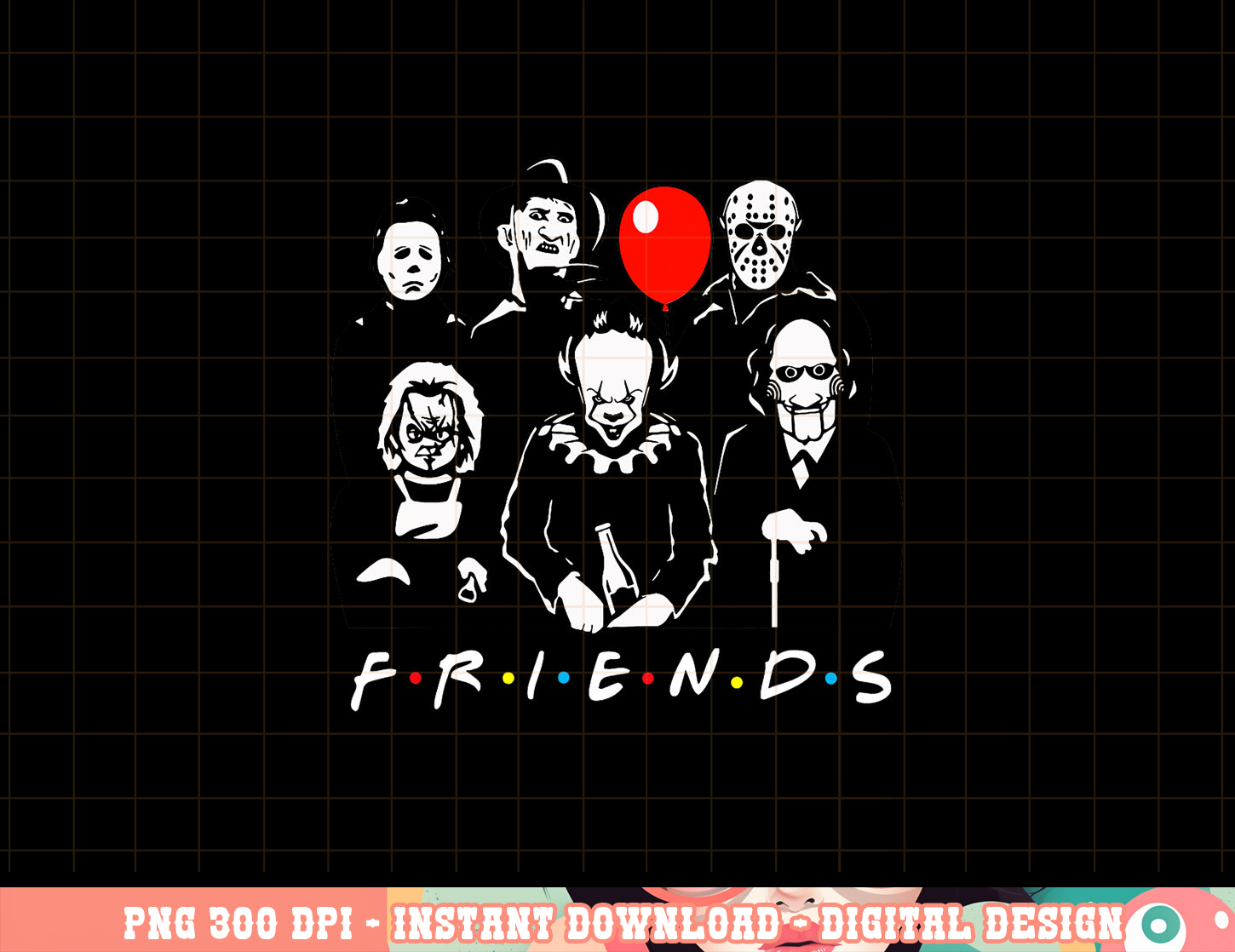 Scary Movie Character Funny Horror Movie Friends png, sublim | Inspire ...
