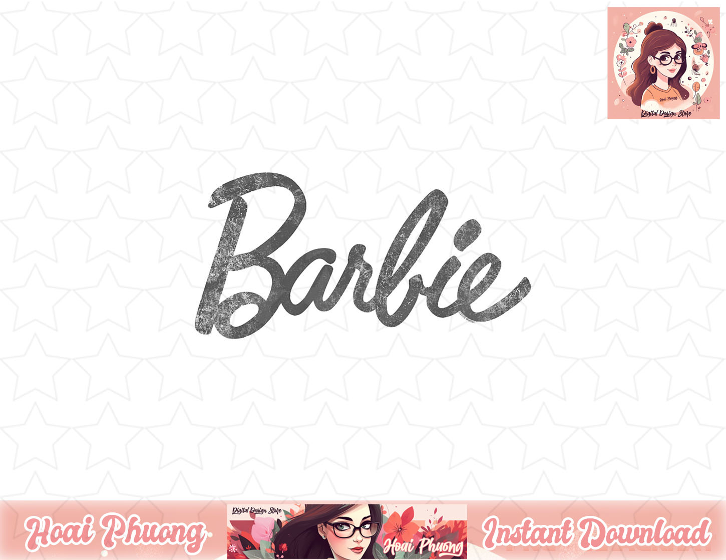 Barbie Logo distress png, sublimation copy | Inspire Uplift