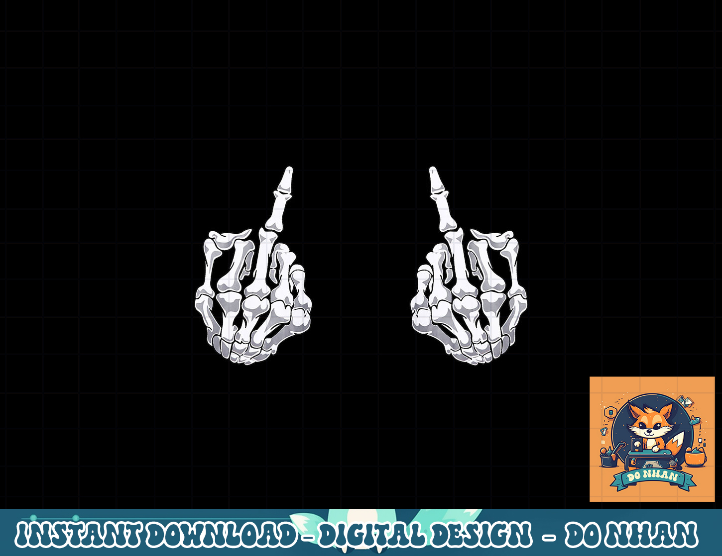 Skeleton Hand Halloween Bones Middle Finger Skull Men Women | Inspire ...