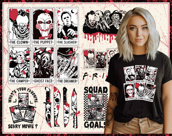 Horror Characters Tarot Card Png Bundle, Horror Movie Killer | Inspire ...