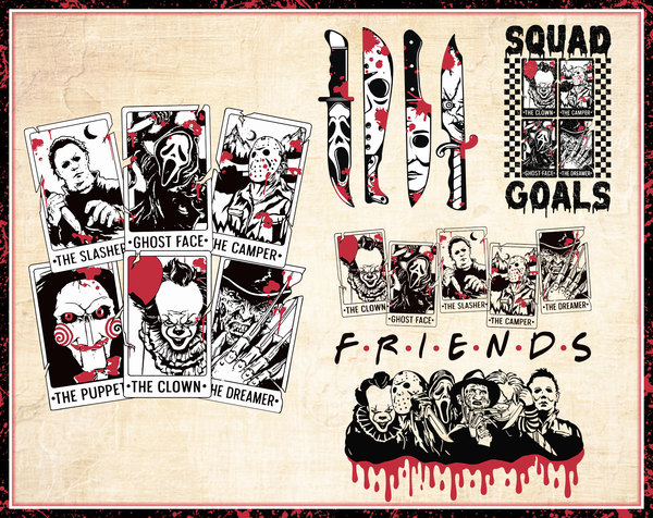 Horror Characters Tarot Card Png Bundle, Horror Movie Killer | Inspire ...