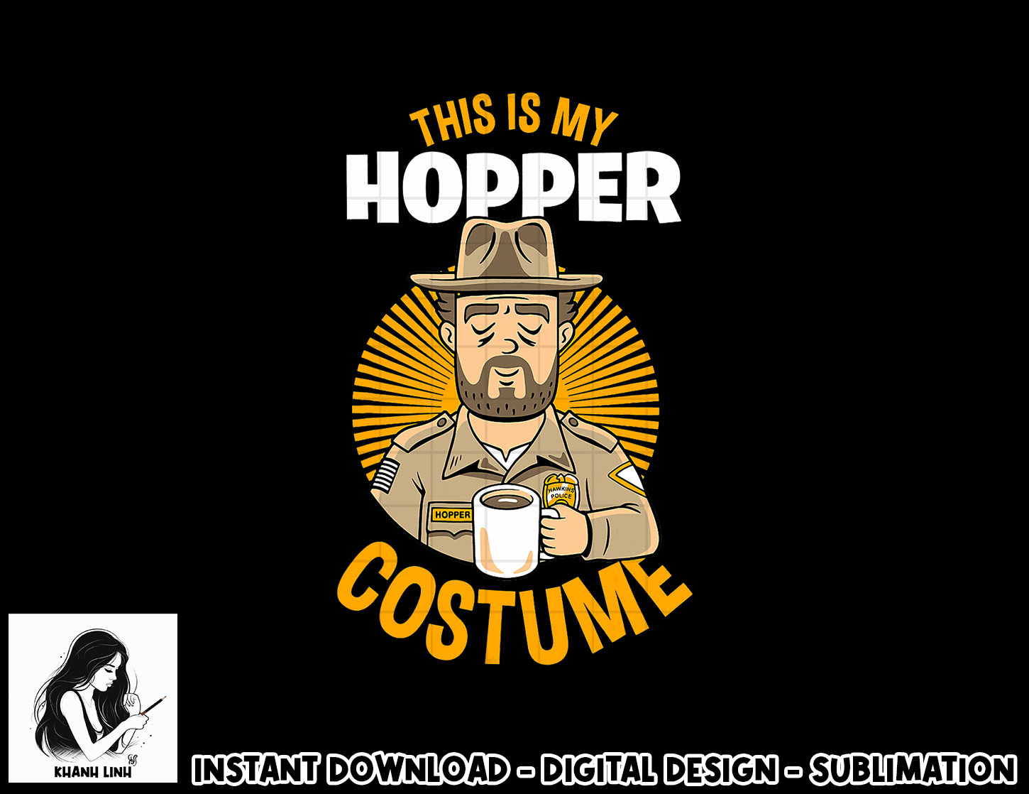 Stranger Things Halloween This Is My Hopper Costume png, sub | Inspire ...