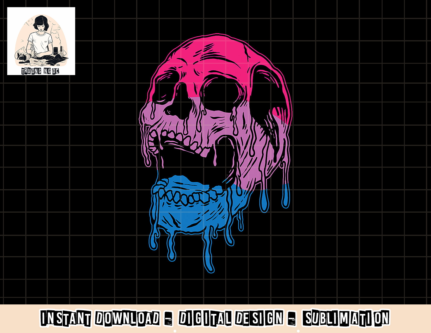 Subtle Bisexual Skull Bi Pride Flag Bisexuality png, sublima - Inspire ...