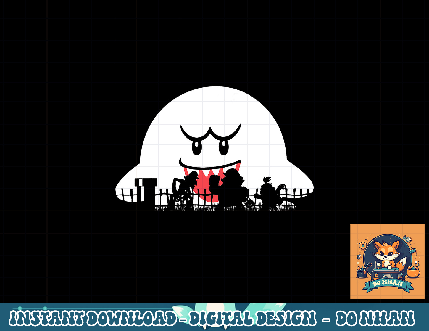 Super Mario Boo Trick Or Treat Halloween Silhouette png, sub - Inspire ...