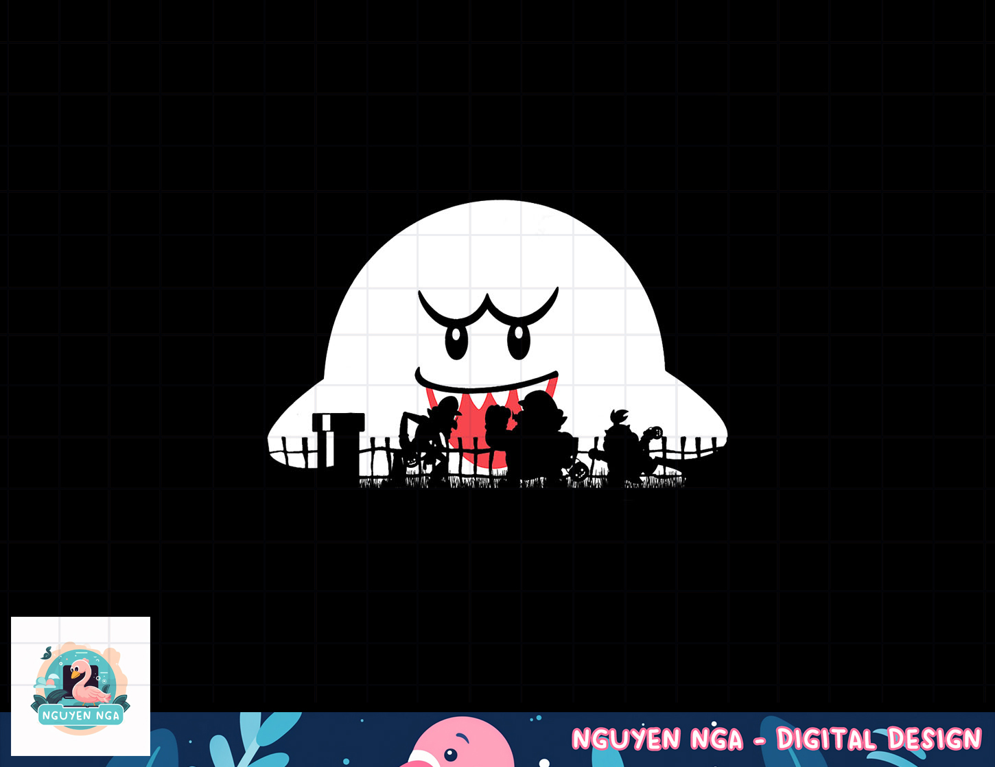 Super Mario Boo Trick Or Treat Halloween Silhouette png, sub | Inspire ...