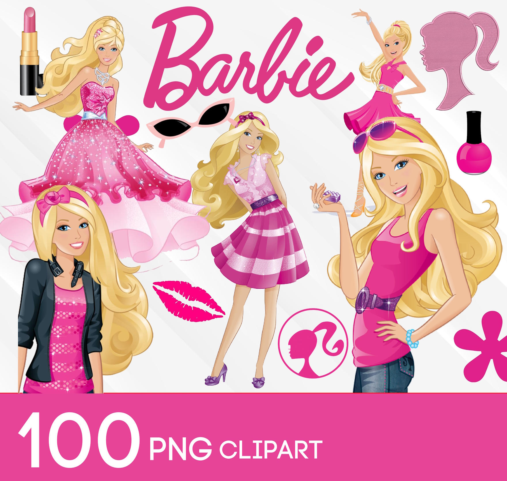 Barbie PNG Clipart Bundle Barbie Clipart Barbie PNG Kids Inspire