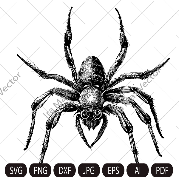 Spider SVG, Spider Design Svg, Spider detailed, Spider Dxf, - Inspire ...