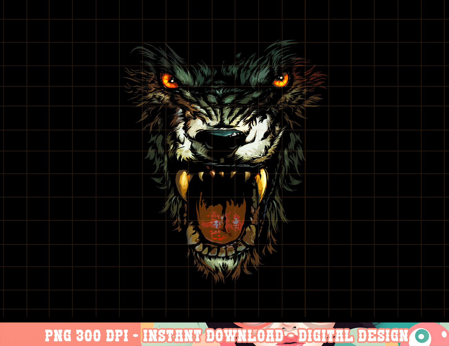 Werewolf Face Lycan Gothic Horror Occult Scary Halloween png - Inspire ...