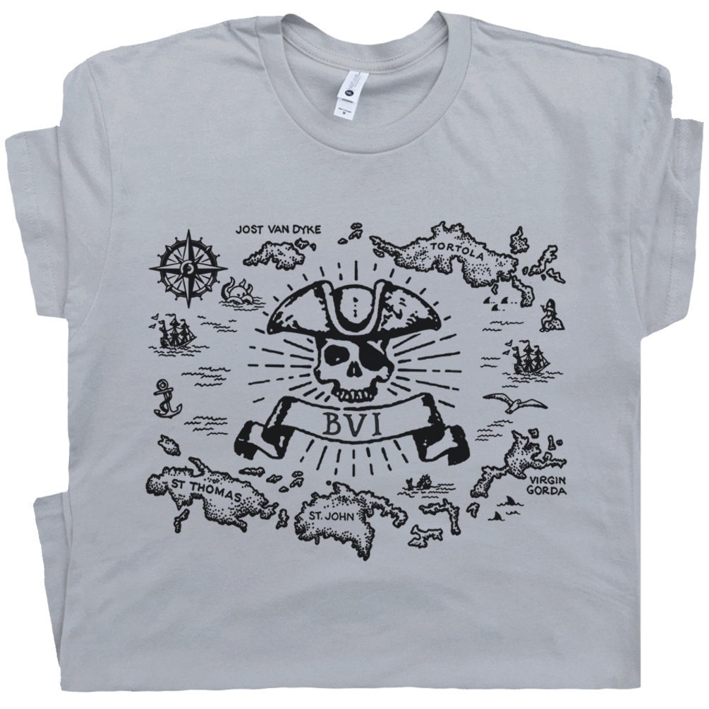 BVI Sailing T Shirt British Virgin Islands Map Jost Van Dyke | Inspire ...