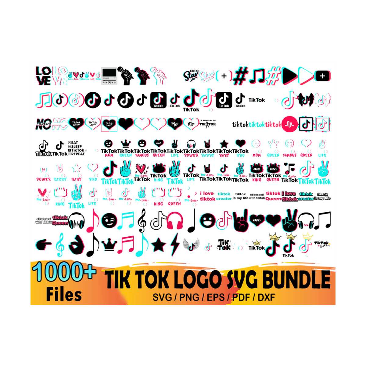 1000 Tik Tok Logo Svg Bundle, Tik Tok Svg, Tik Tok Clipart | Inspire Uplift