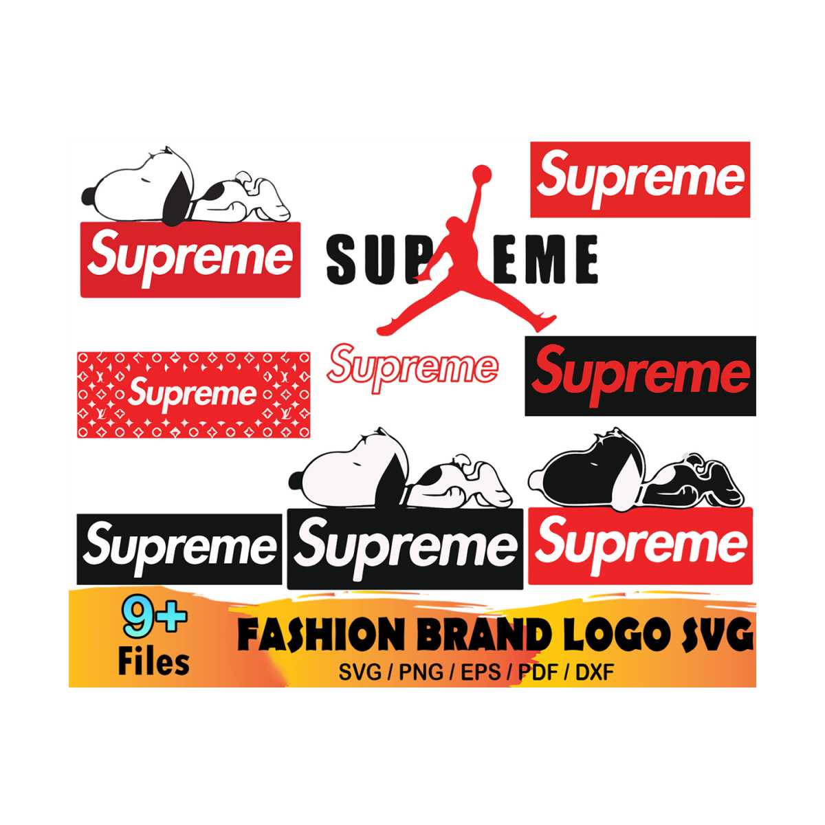 9 Supreme Bundle Svg, Supreme Logo Svg, Supreme Jordan Svg | Inspire Uplift