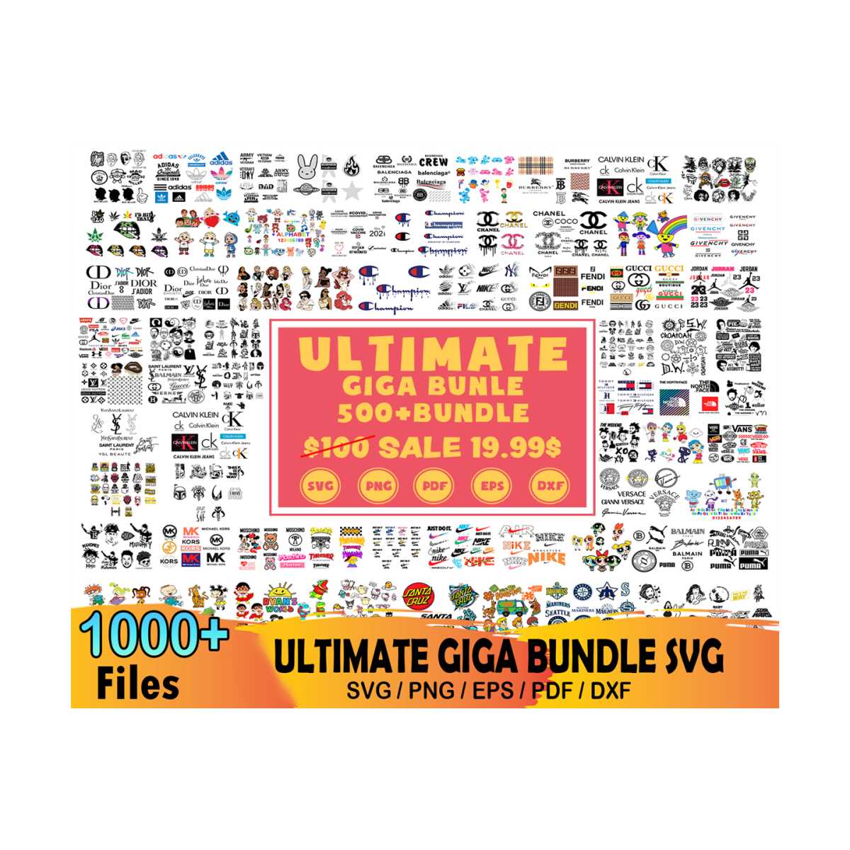 1000 Brand Logo Giga Bundle Svg, Brand Logo Svg, Disney Svg | Inspire ...