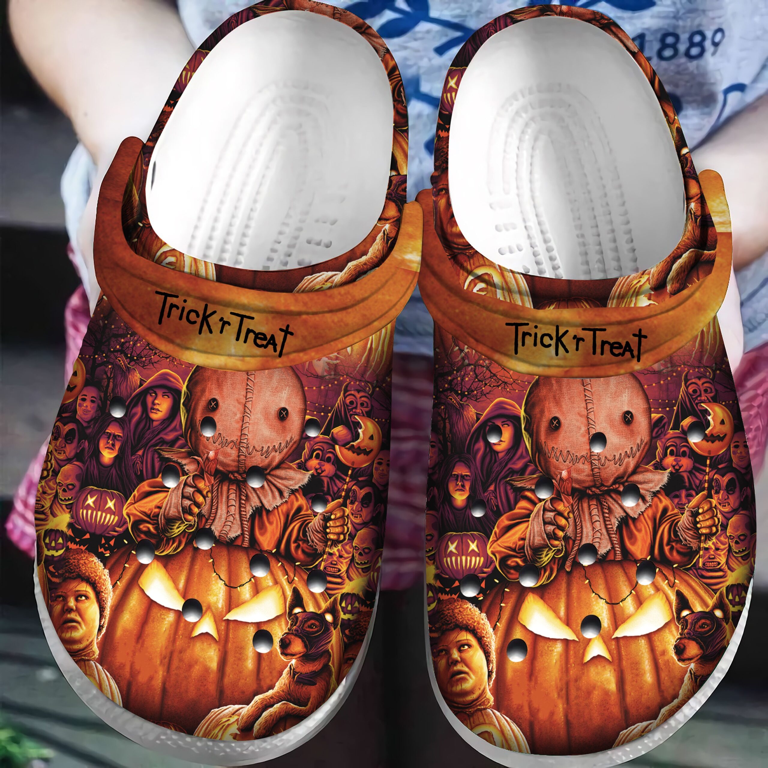 Pumpkin Trick And Treat Sam Horror Movies Halloween Crocs Cl - Inspire ...