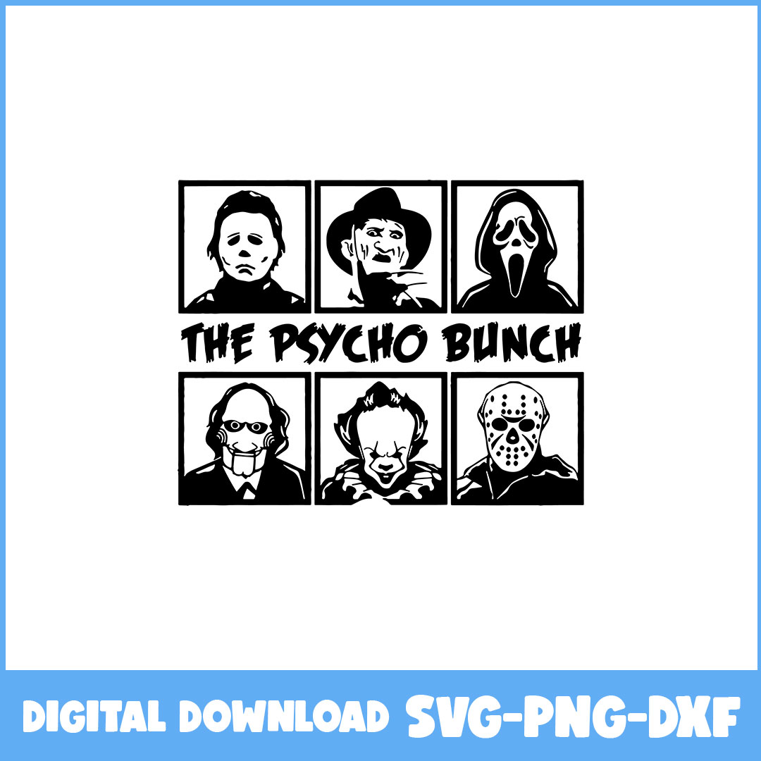 The Psycho Bunch Svg, Horror Face Svg, Horror Svg, Horror Mo | Inspire ...
