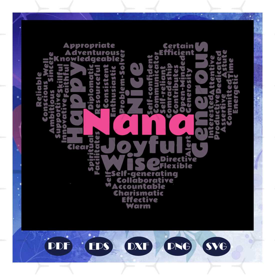 Nana SVG word cloud, nana life svg, nana gift svg, gifts for | Inspire Uplift