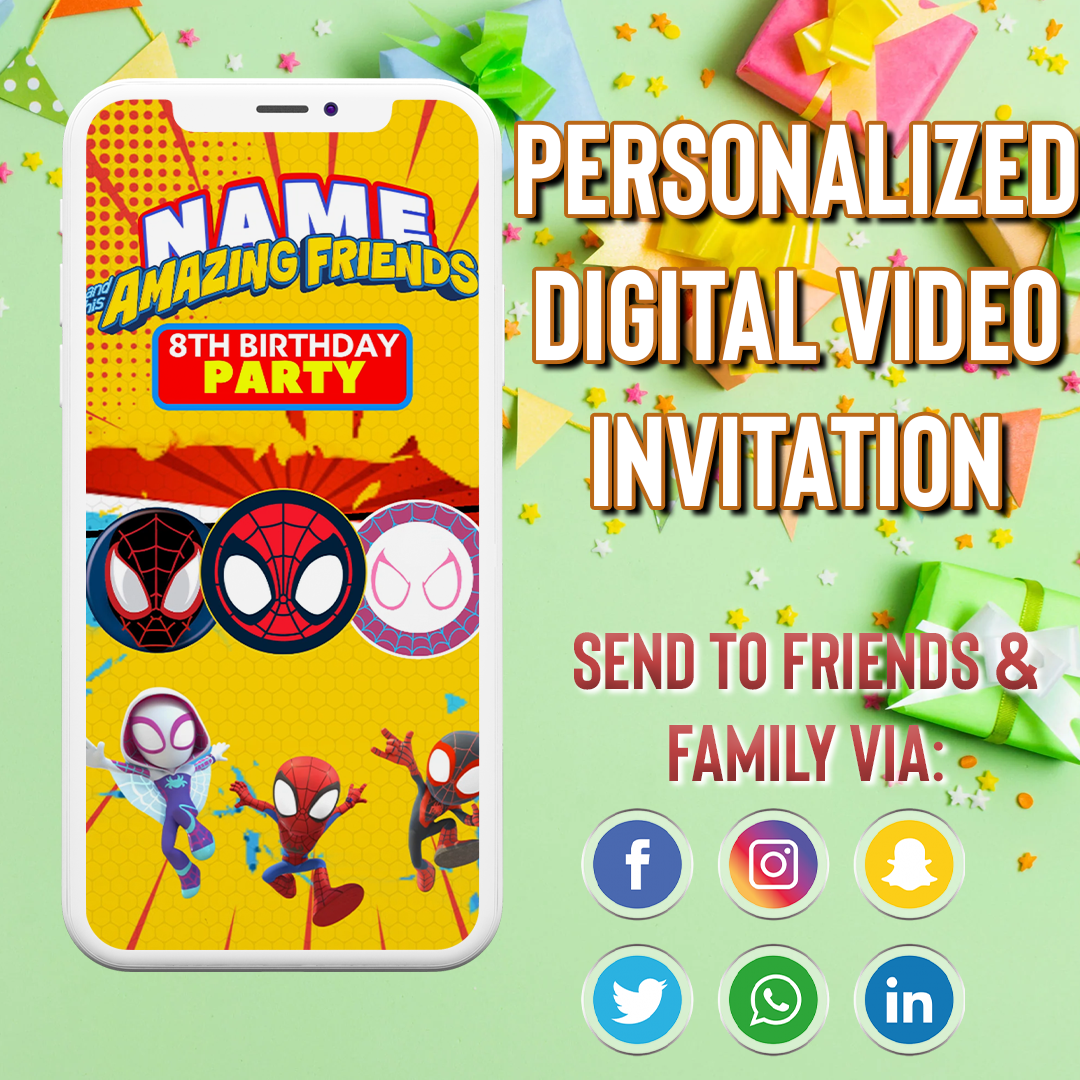 Spidey birthday Invitation, Amazing friends invitation, anim | Inspire ...