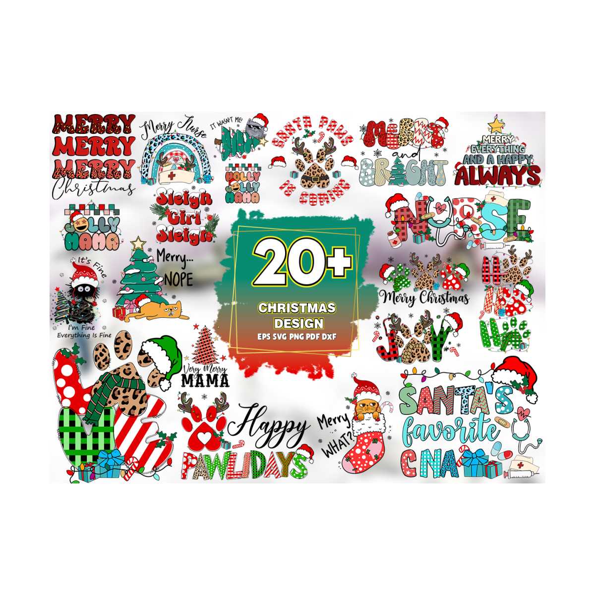 20 Files Christmas Design Bundle SVG Sublimation, Christmas | Inspire ...