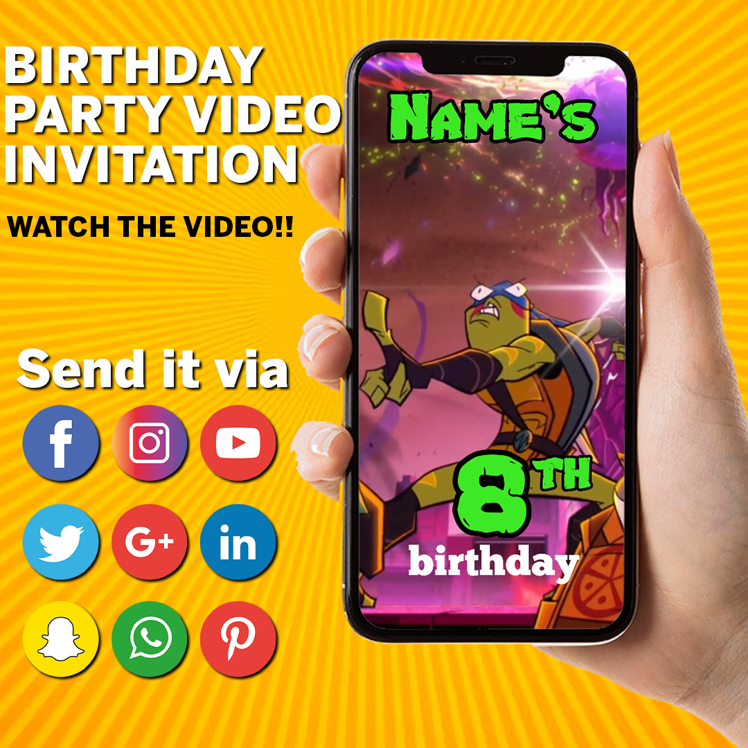 Teenage Mutant Ninja Turtles Birthday Video Invitation, TMNT | Inspire ...