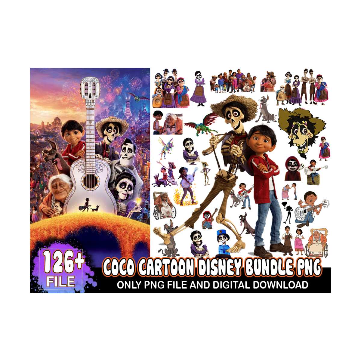 126 Files Coco Bundle Png, Disney Png, Cartoon Png - Inspire Uplift