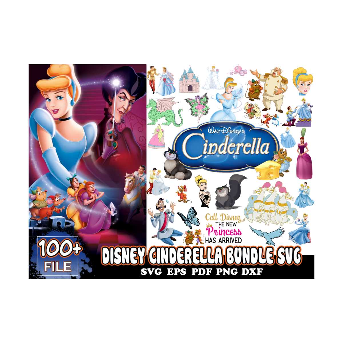100 File Disney Cinderella Bundle Svg, Disney Svg, Cinderell - Inspire ...