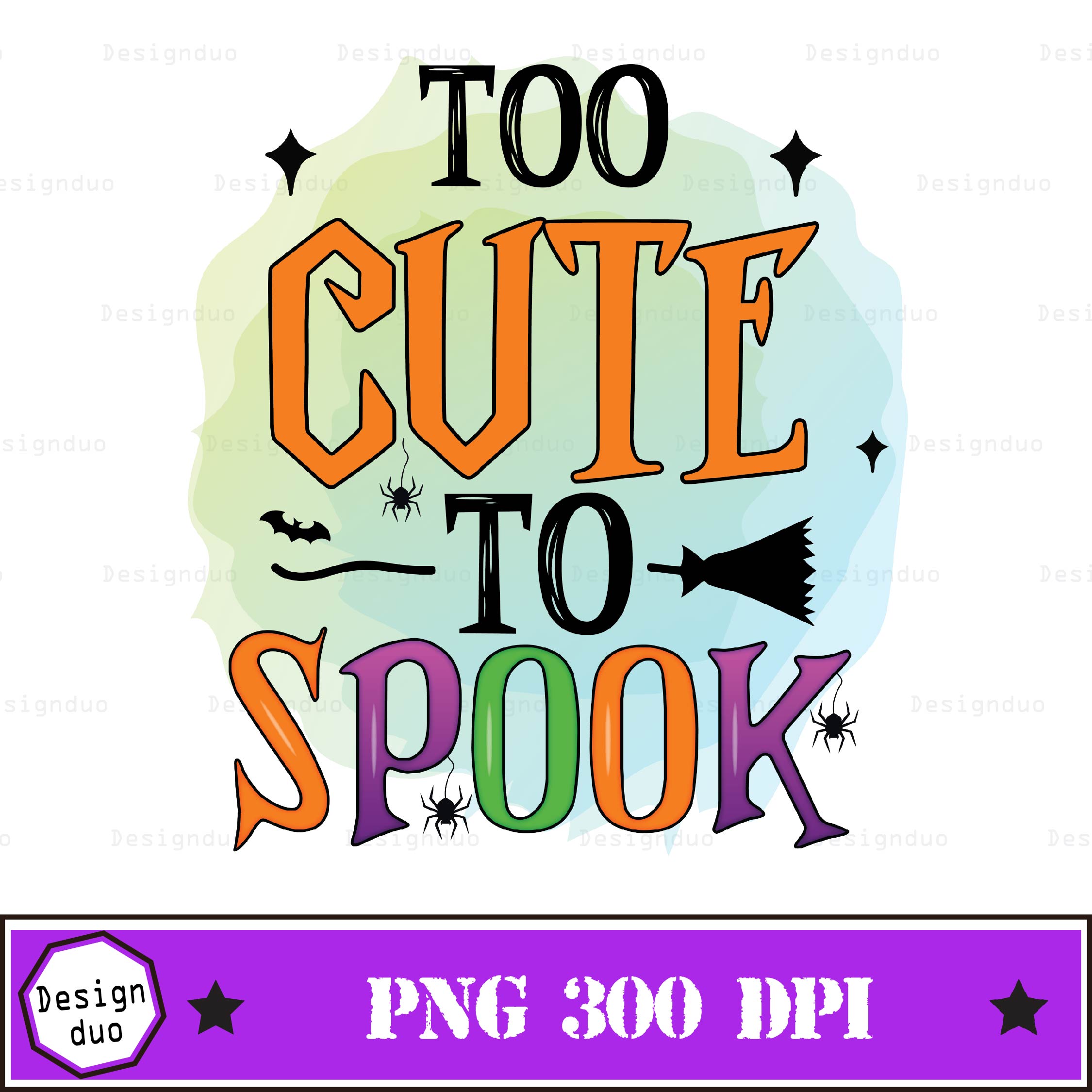 Too Cute To Spook Png, Halloween Doodle Letters, Digital Dow | Inspire ...