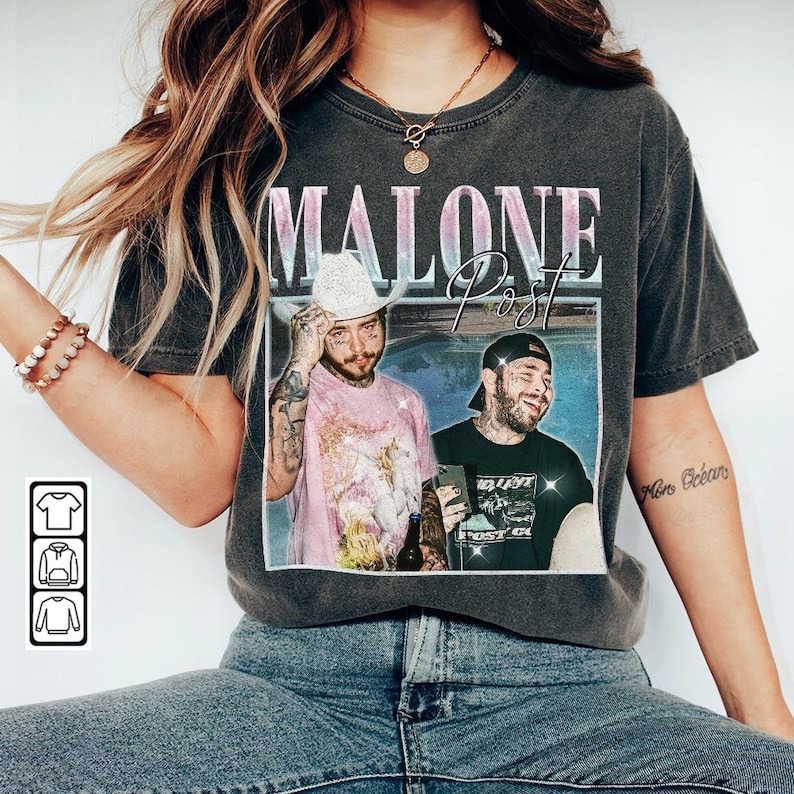 Post Malone Rap Shirt, Post Malone Funny Rapper Retro Vintag | Inspire ...