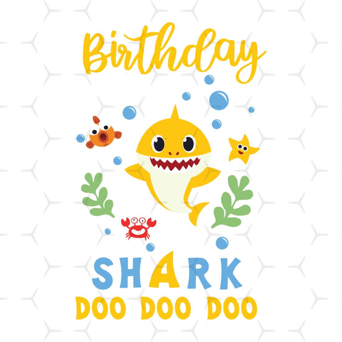 Yellow Birthday Baby Shark Doo Doo Doo Svg, Birthday Svg, Bi | Inspire ...