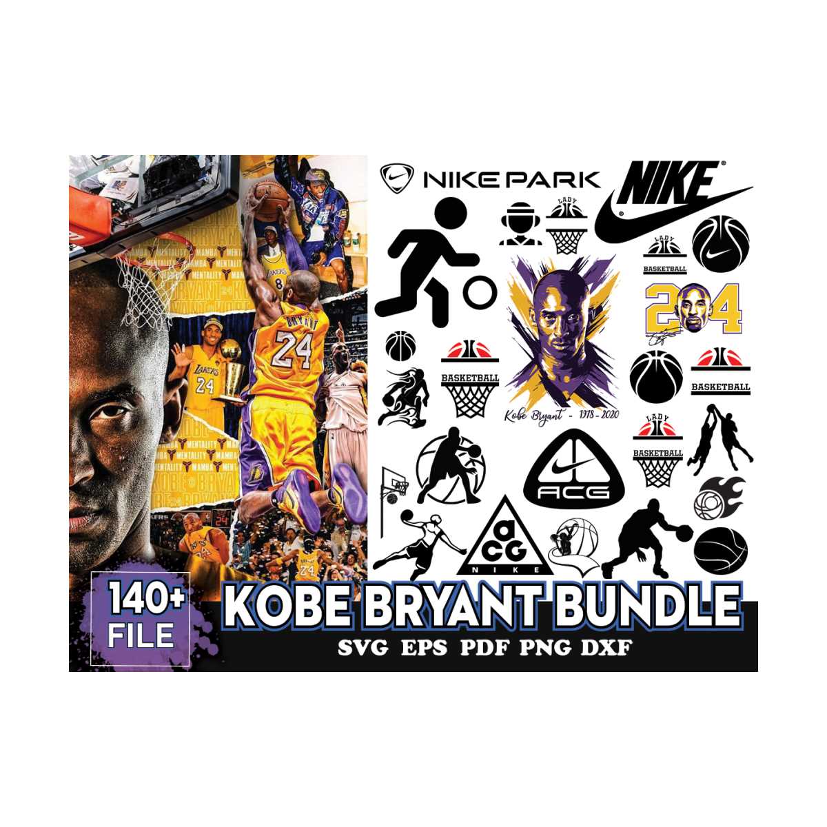 140 Kobe Bryant Bundle, Sport Svg, Kobe Bryant Svg - Inspire Uplift