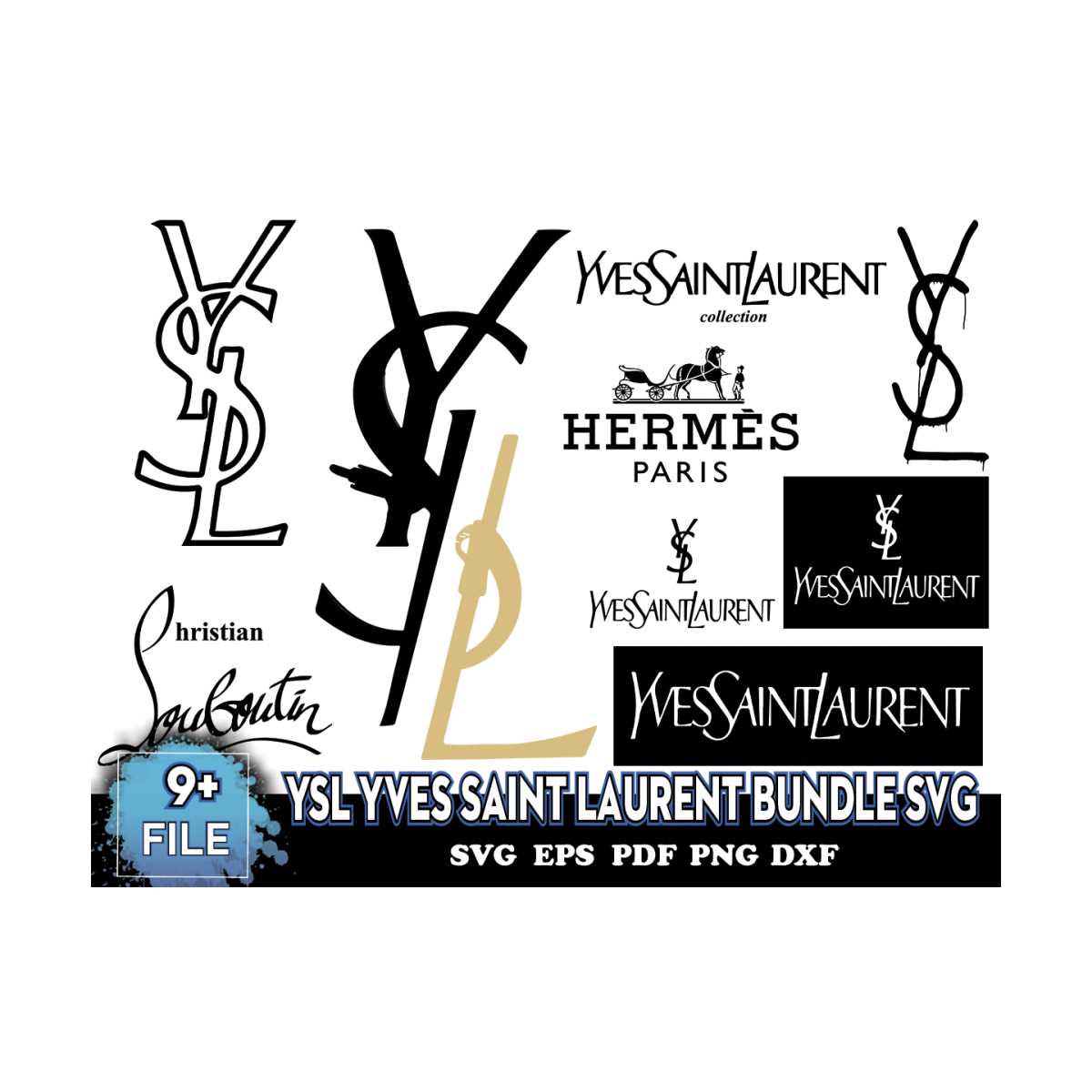 YSL Yves Saint Laurent Bundle Svg, Trending Svg, YSL Svg | Inspire Uplift