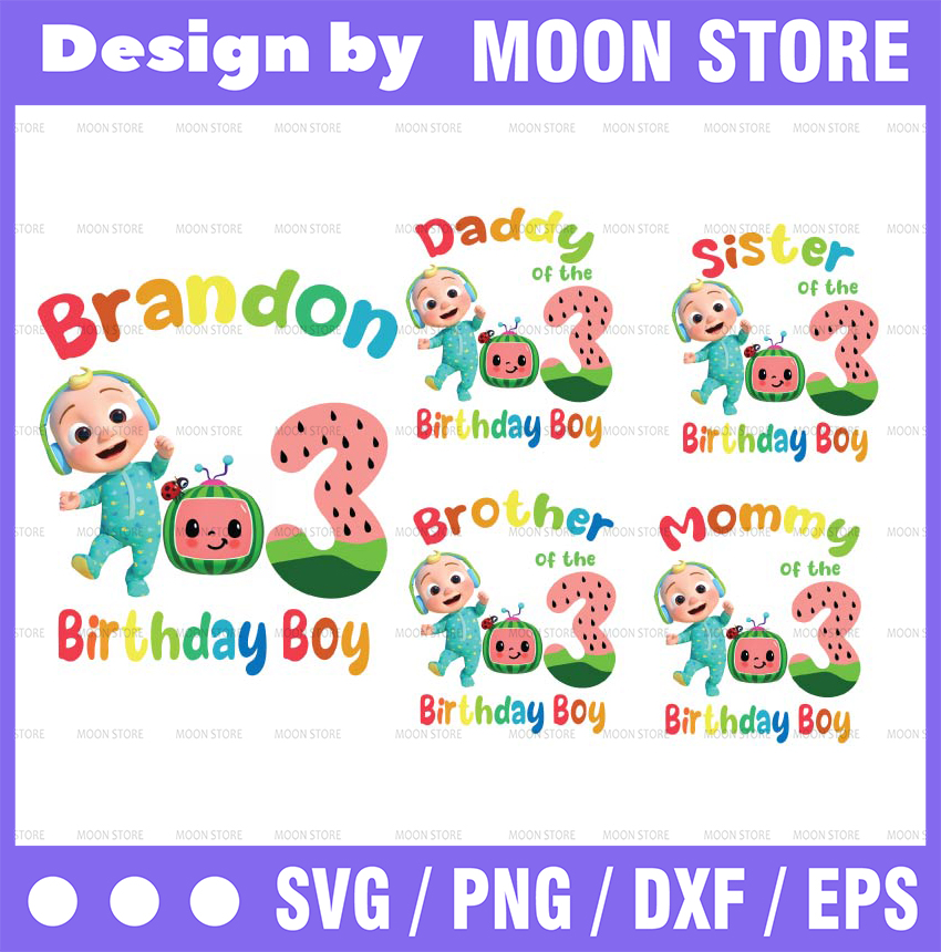 Cocomelon Personalized Name And Ages Birthday Png, Cocomelon - Inspire ...