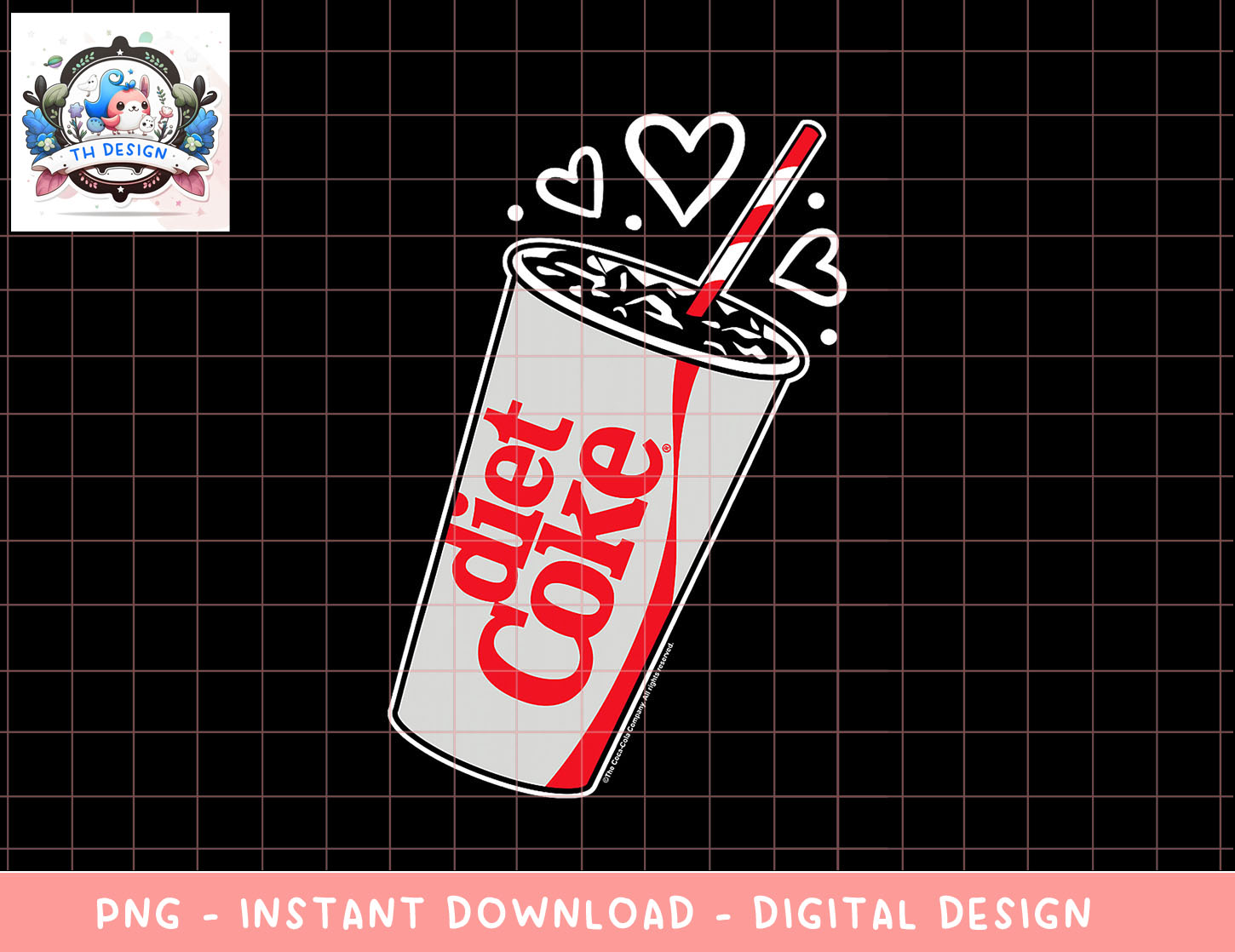 Coca-Cola - Diet Coke Heart Bubbles png, sublimation copy | Inspire Uplift