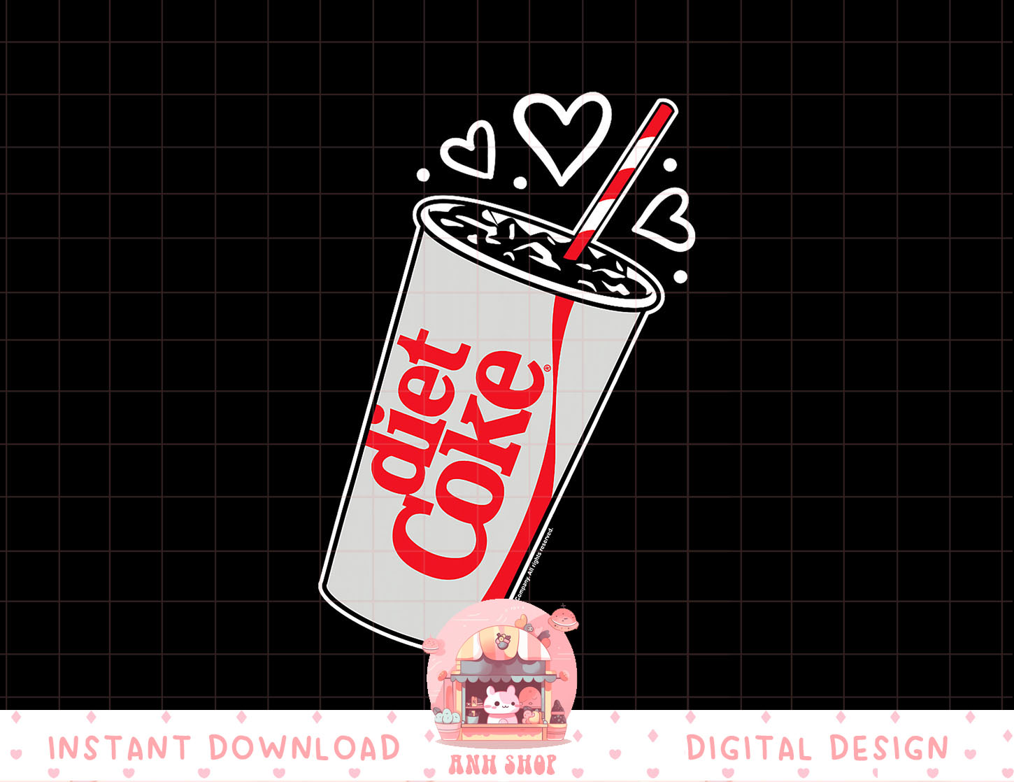 Coca-Cola - Diet Coke Heart Bubbles png, sublimation copy | Inspire Uplift