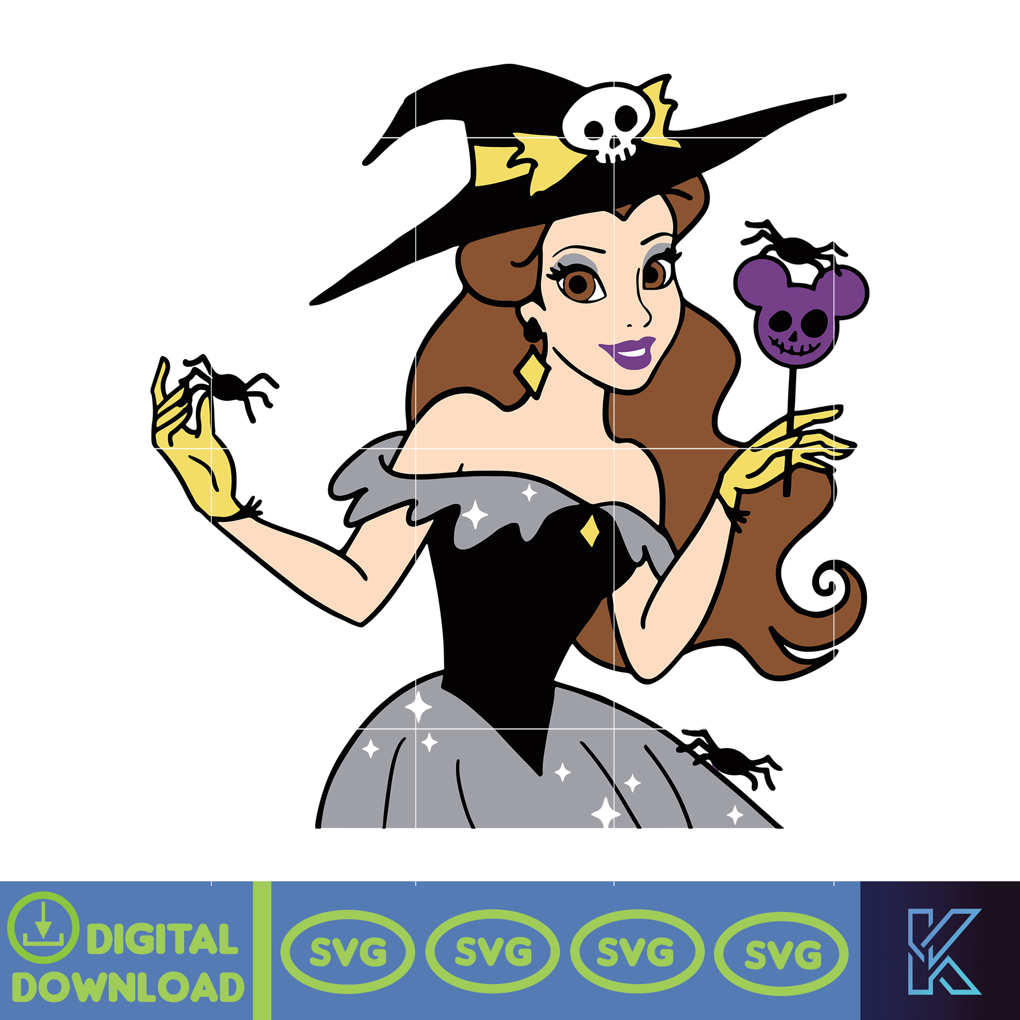 Disney Halloween Princesses Svg, Horror Disney Characters Sv - Inspire ...