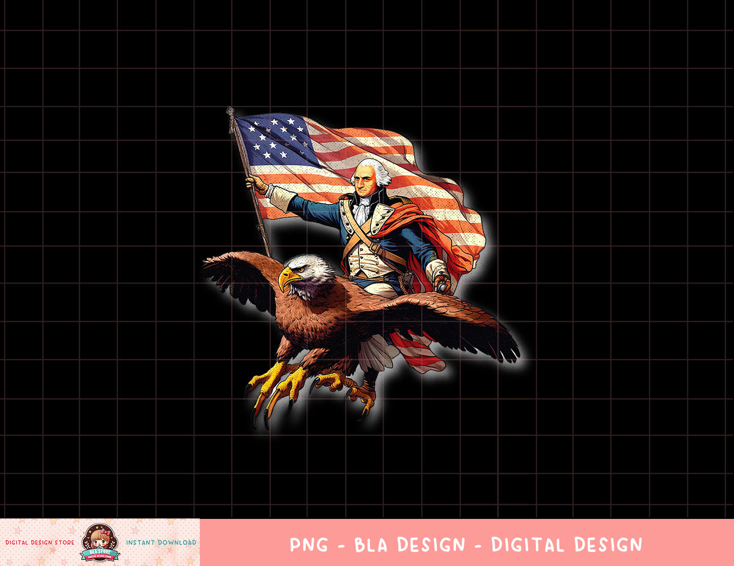 George Washington Riding A Bald Eagle Patriotic Woman Man pn | Inspire ...