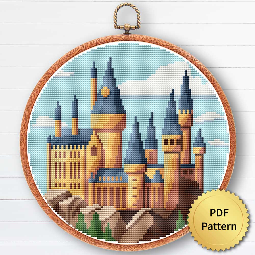 School of Wizardry, Magic Castle Cross Stitch Pattern. Mysti - Inspire ...