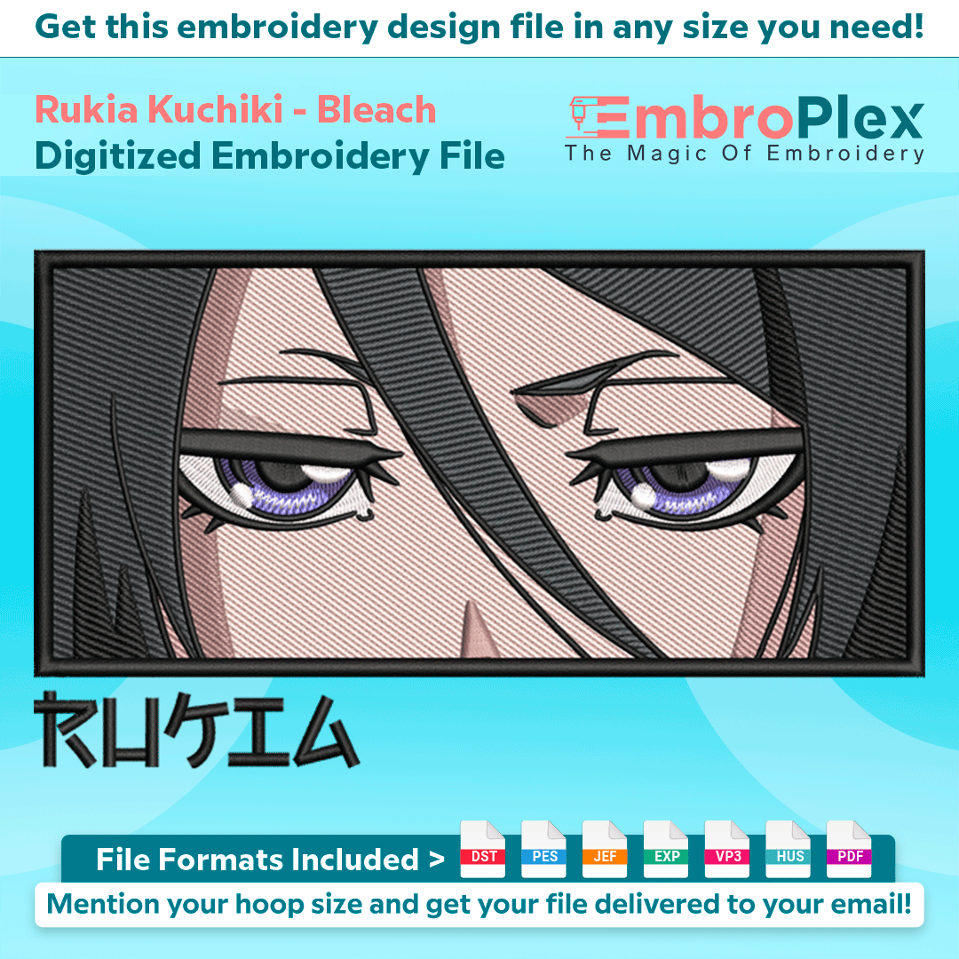 Rukia Kuchiki From Bleach Embroidery Design File | Inspire Uplift