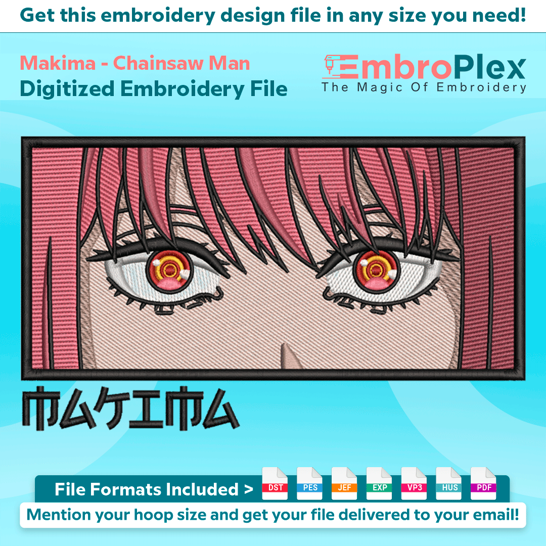 Makima From Chainsaw Man Embroidery Design File | Inspire Uplift