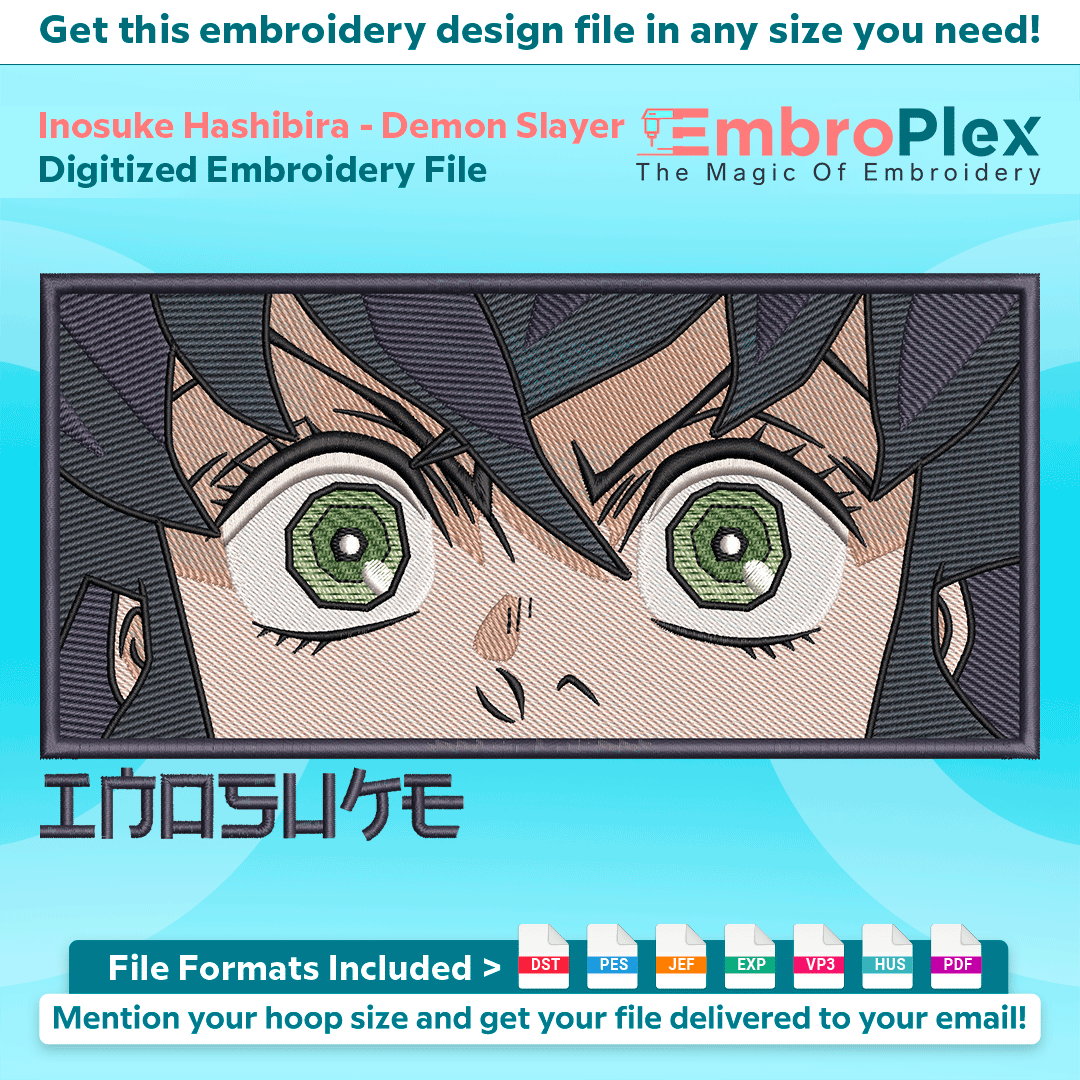 Inosuke Hashibira From Demon SlayerEmbroidery Design File | Inspire Uplift