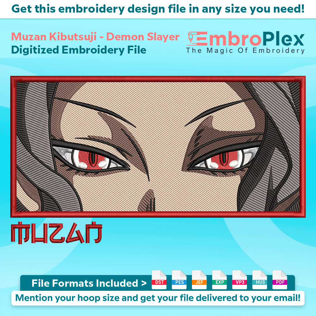 Muzan Kibutsuji From Demon SlayerEmbroidery Design File | Inspire Uplift