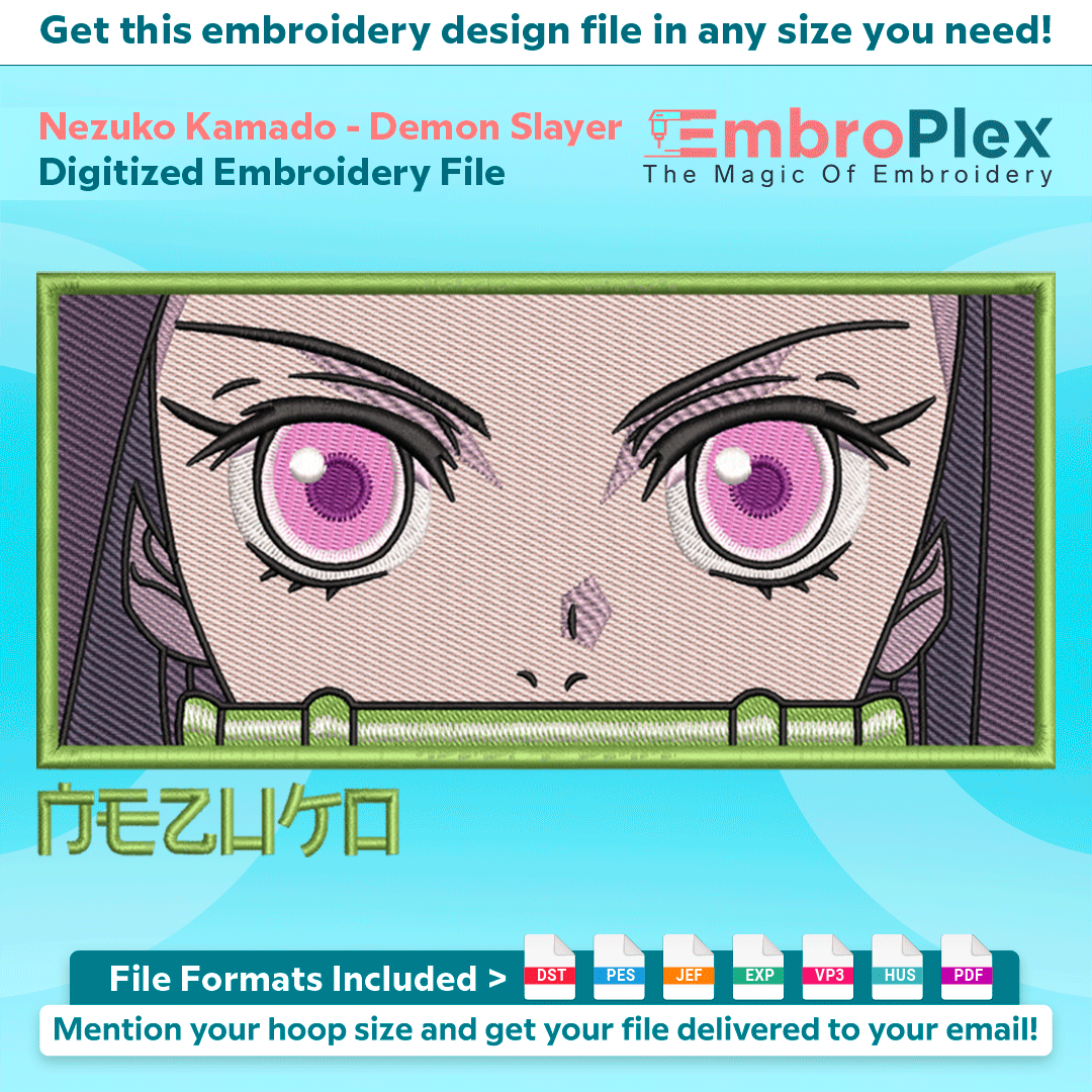 Nezuko Kamado From Demon SlayerEmbroidery Design File | Inspire Uplift